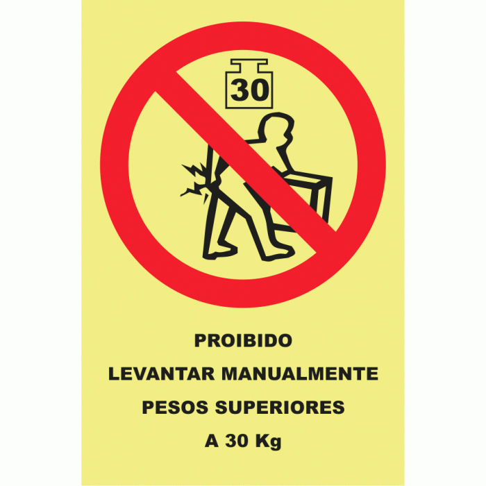 PROIBIDOR LEVANTAR PESO SUPERIOR A 30 KG
